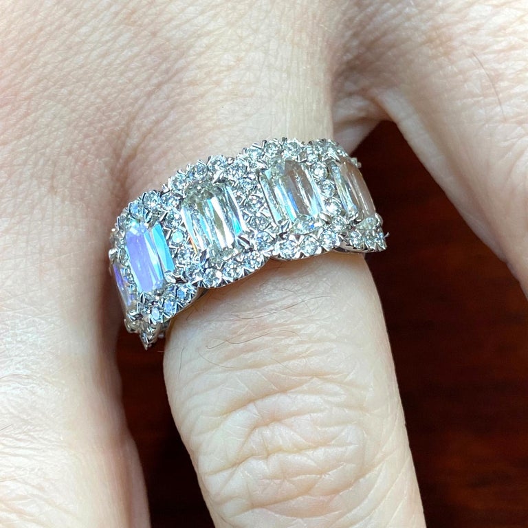 Christopher Designs 18 Karat Five Station L'amour Crisscut Halo Diamond ...