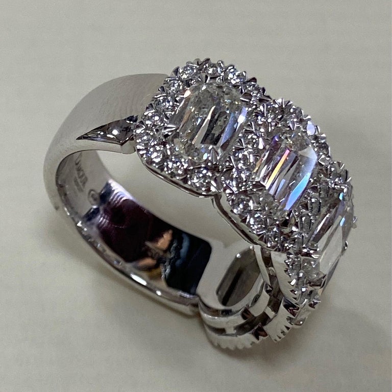 Christopher Designs 18 Karat Five Station L'amour Crisscut Halo Diamond ...