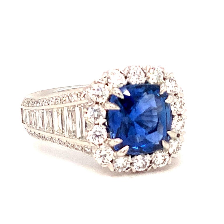 Christopher Designs Crisscut Blue Sapphire and Diamond Ring Set in ...