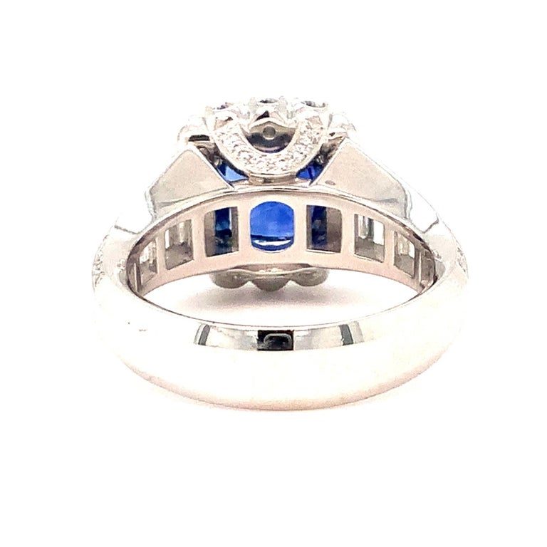 Christopher Designs Crisscut Blue Sapphire and Diamond Ring Set in ...