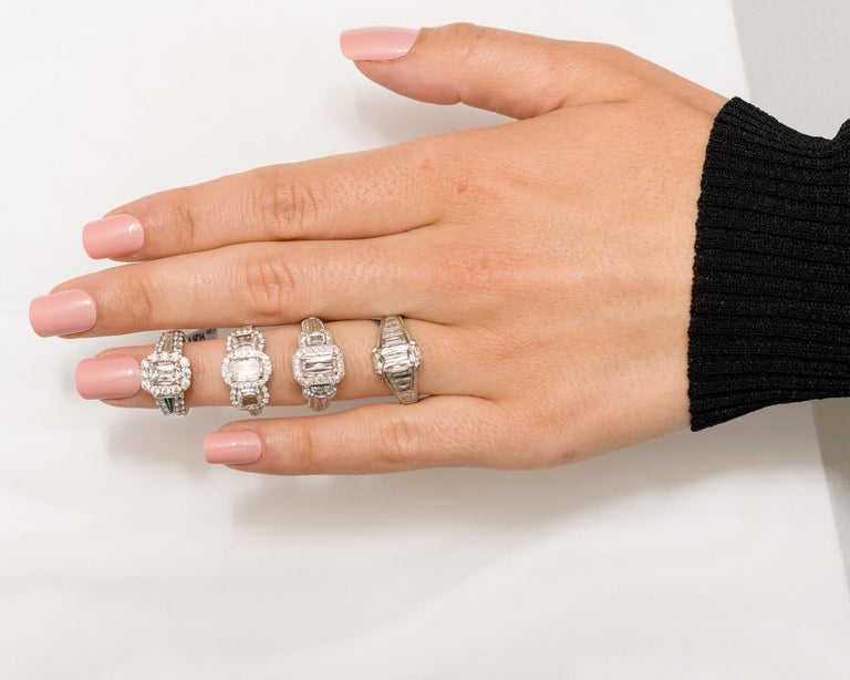 Christopher Designs Crisscut Diamond Engagement Ring Platinum For Sale ...