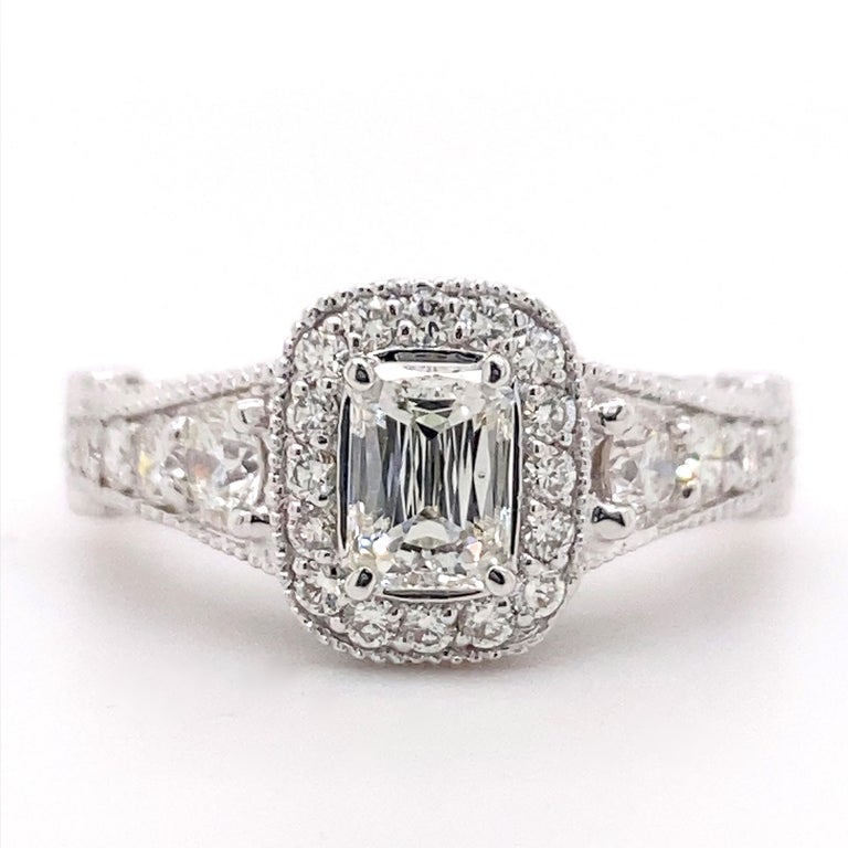 Christopher Designs CRISSCUT Diamond Halo Engagement Ring 2.00 tcw 18kt ...