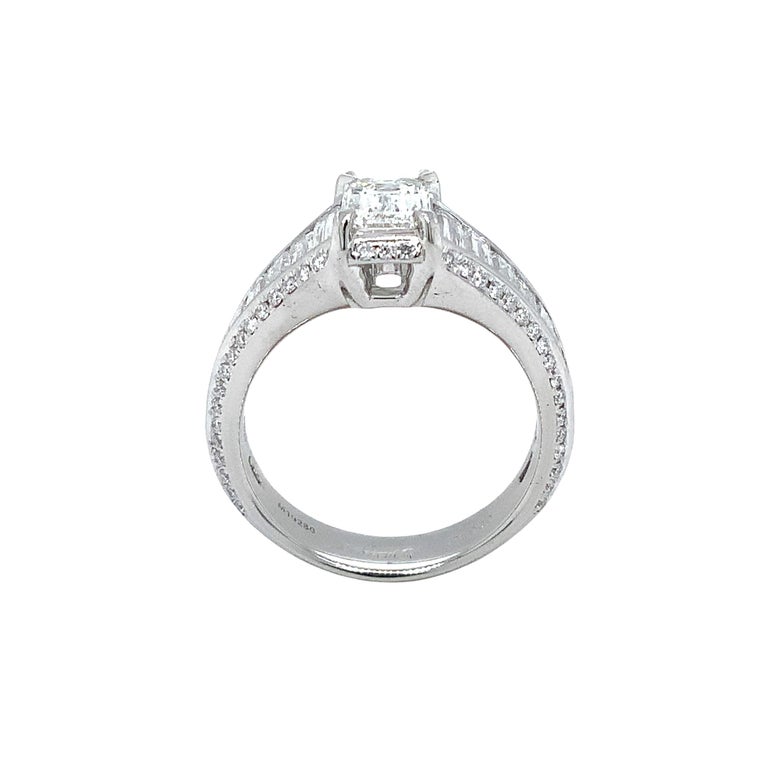 Christopher Designs Crisscut Emerald Diamond Engagement Ring with 1.06 ...