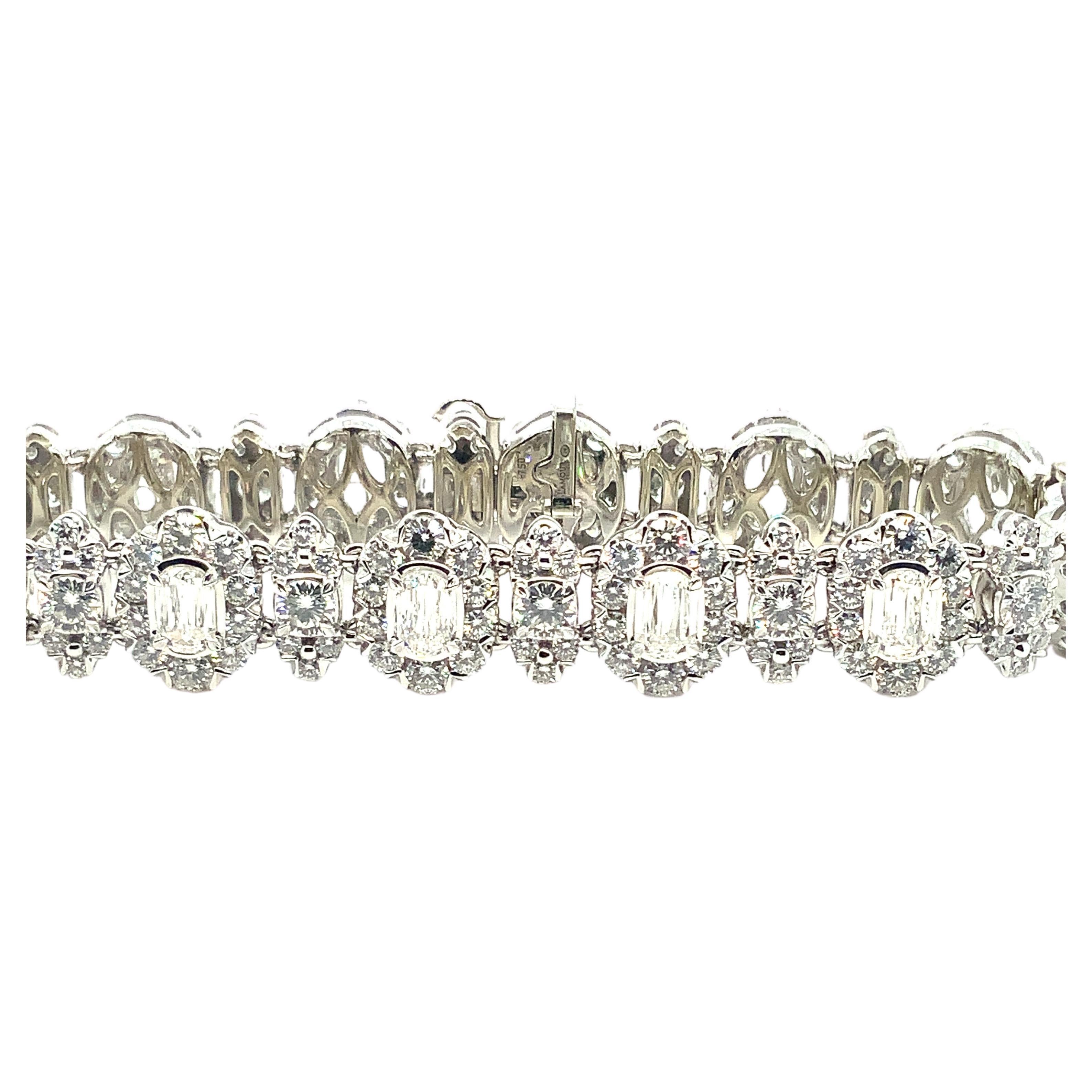 Christopher Designs Crisscut Diamond Lace Beyaz Bracelet 18K White Gold ...