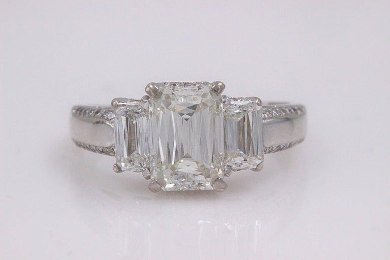 Christopher Designs Crisscut Three-Stone Diamond Engagement Ring 3.25 ...