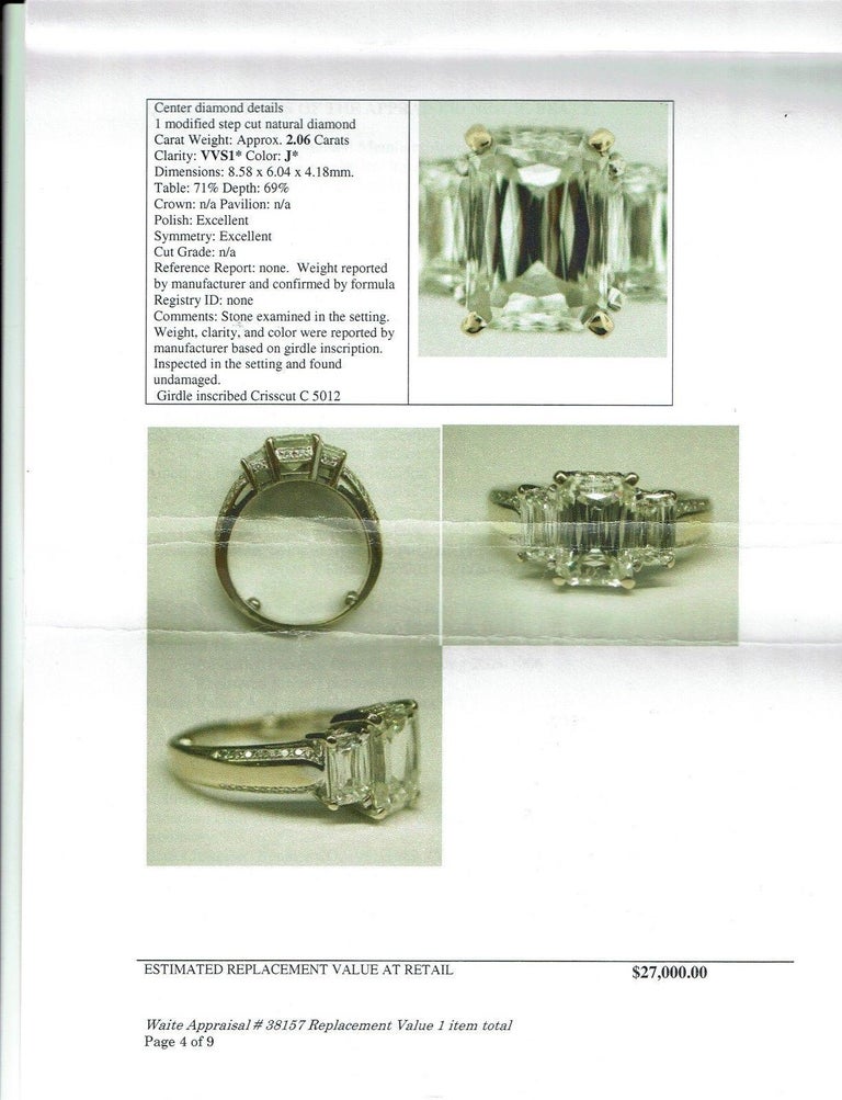 Christopher Designs Crisscut Three-Stone Diamond Engagement Ring 3.25 ...