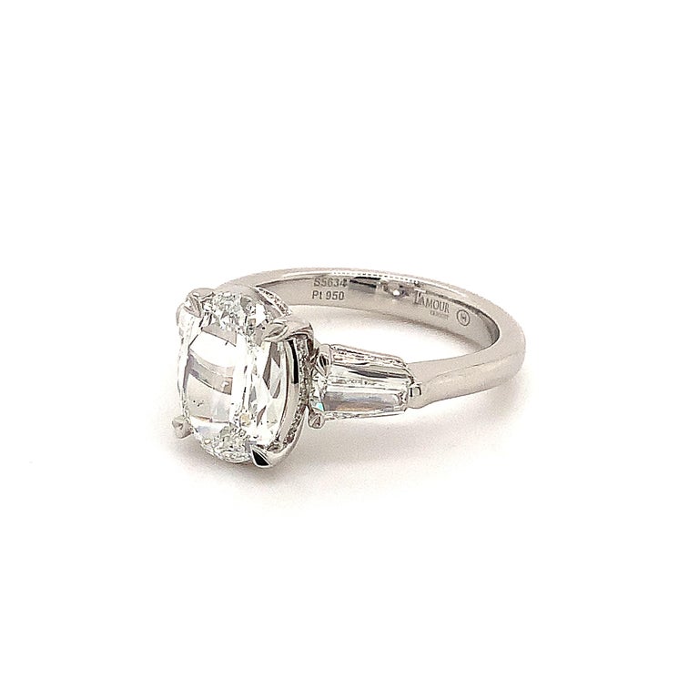 Christopher Designs L'Amour Crisscut 2.01 ct Oval Classic Three Stone ...