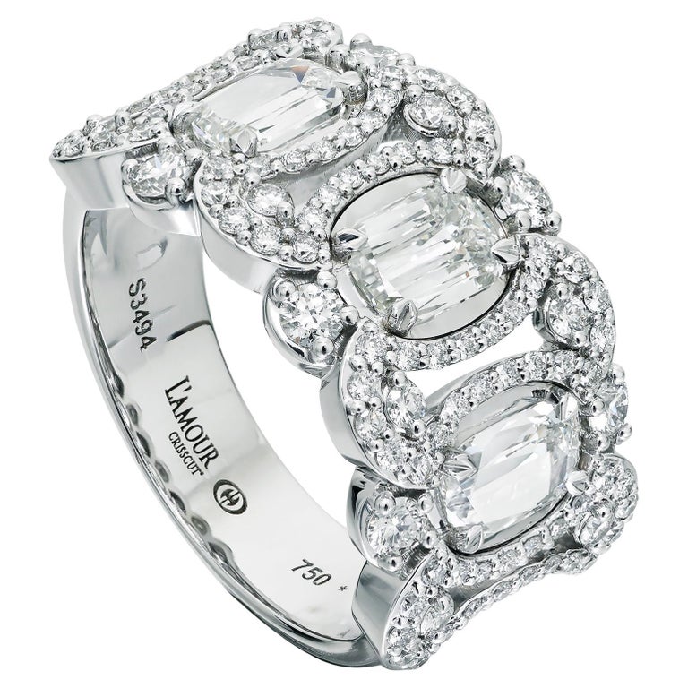 Christopher Designs L'Amour Crisscut 3 Diamond Band 1.73 ctw 18 kt ...