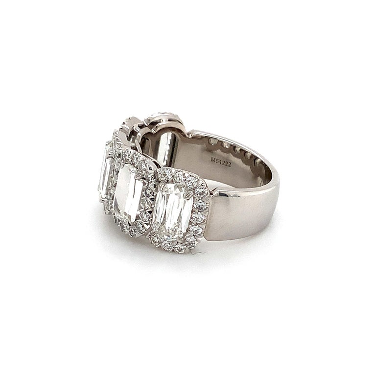 Christopher Designs L'Amour Crisscut 5 Stone Halo Diamond Ring 18K ...