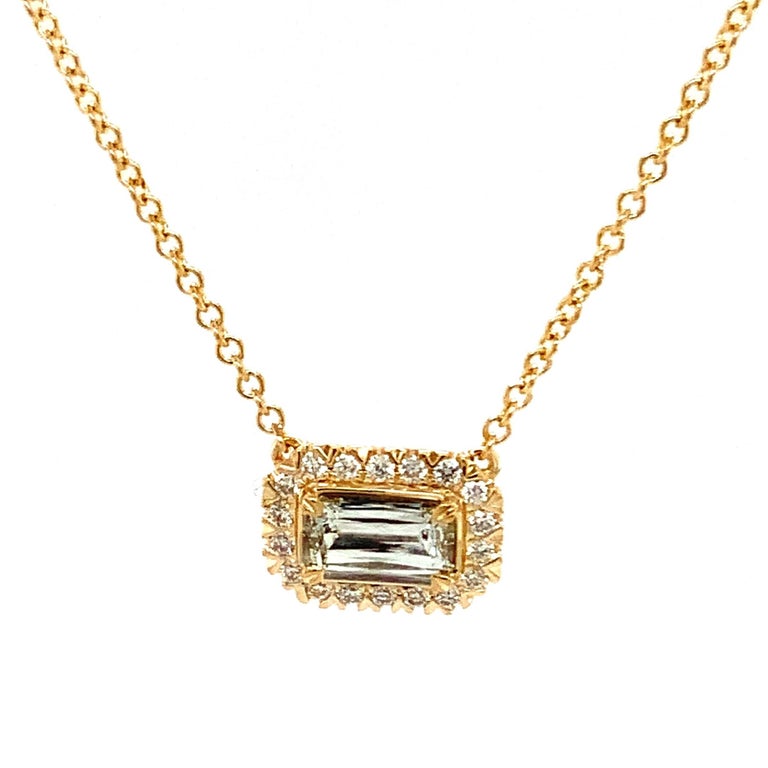 Christopher Designs L'amour Crisscut Diamond East West Halo Pendant Set ...