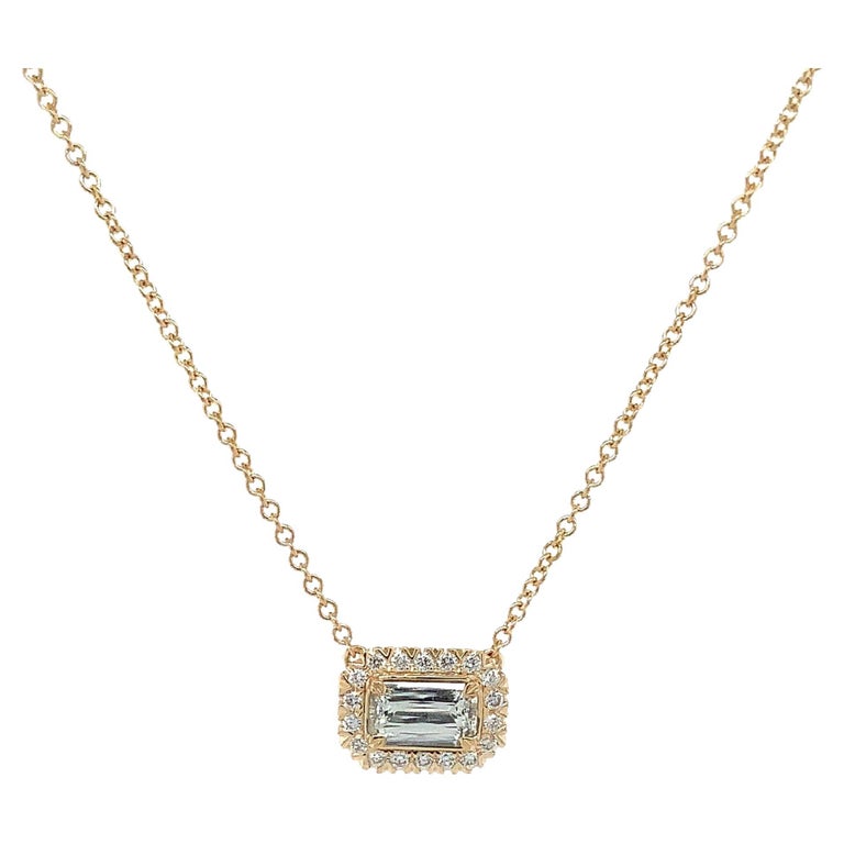 Christopher Designs L'amour Crisscut Diamond East West Halo Pendant Set ...