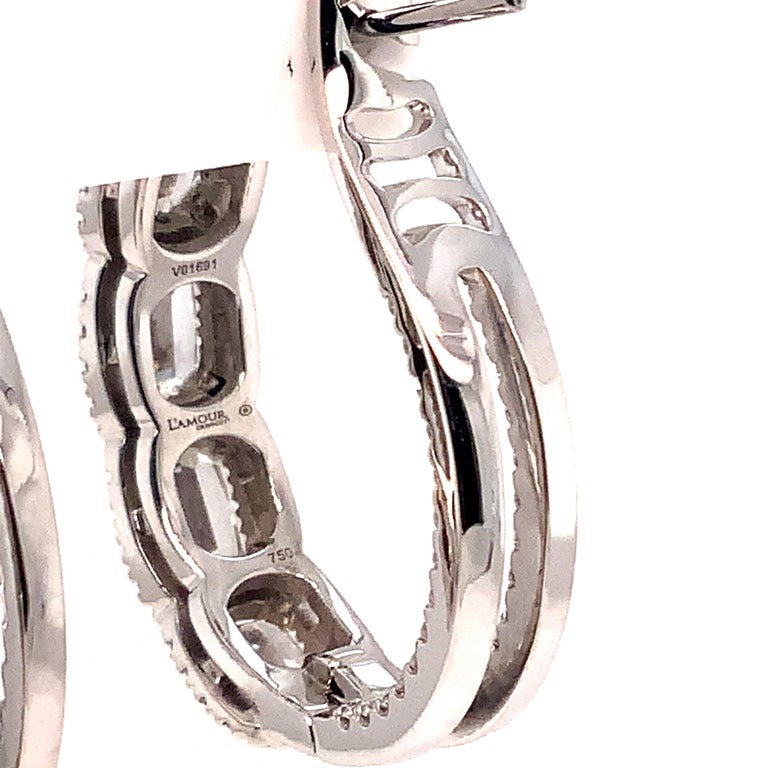 Christopher Designs L'Amour Crisscut Diamond Hoop Earrings Set in 18 Kt ...