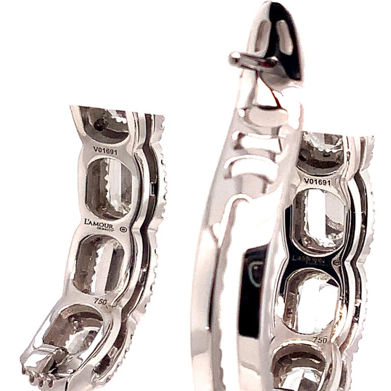 Christopher Designs L'Amour Crisscut Diamond Hoop Earrings Set in 18 Kt ...