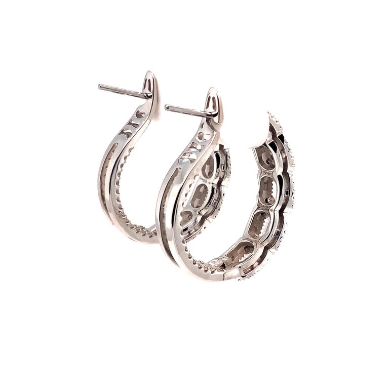Christopher Designs L'Amour Crisscut Diamond Hoop Earrings Set in 18 Kt ...