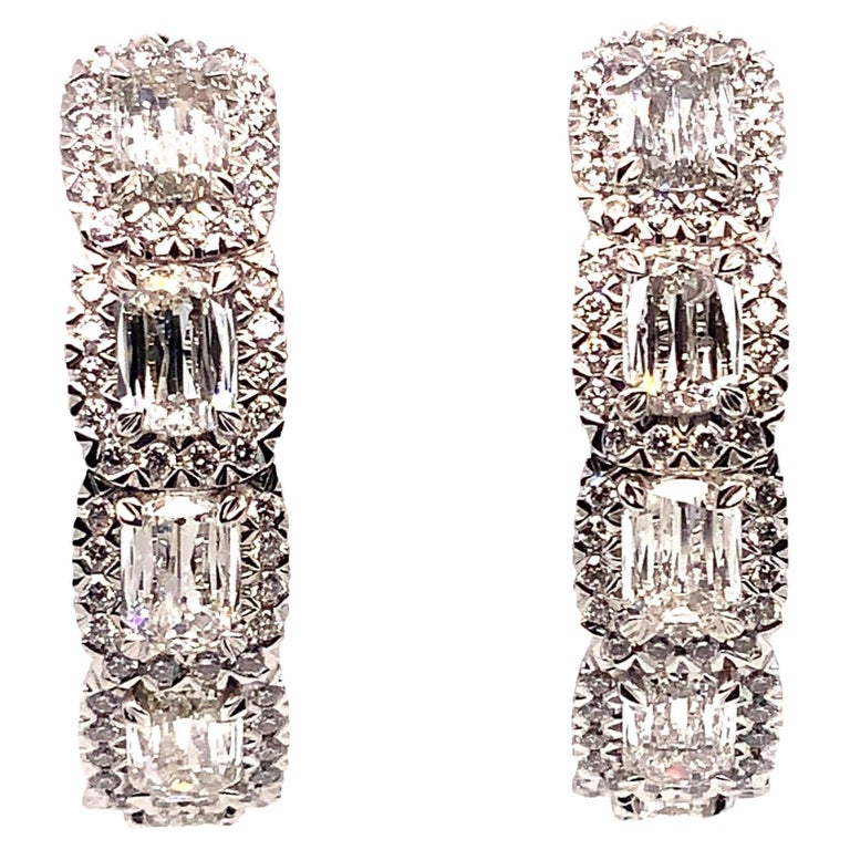 Christopher Designs L'Amour Crisscut Diamond Hoop Earrings Set in 18 Kt ...