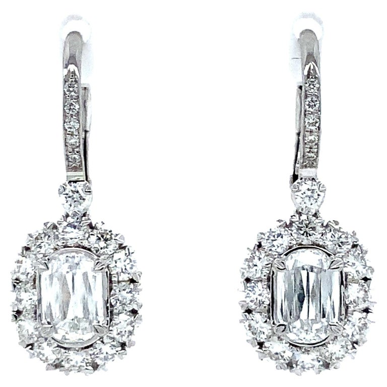 Christopher Designs L'Amour Crisscut Halo Diamond Drop Earrings set in ...