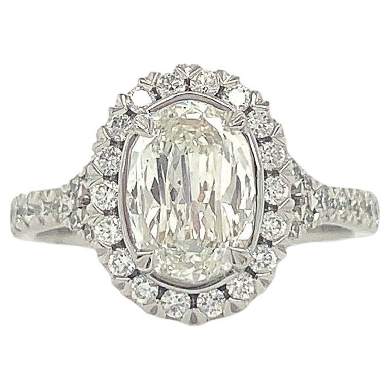 Christopher Designs L'amour Crisscut Oval Diamond 1.07 Cts Halo Style ...