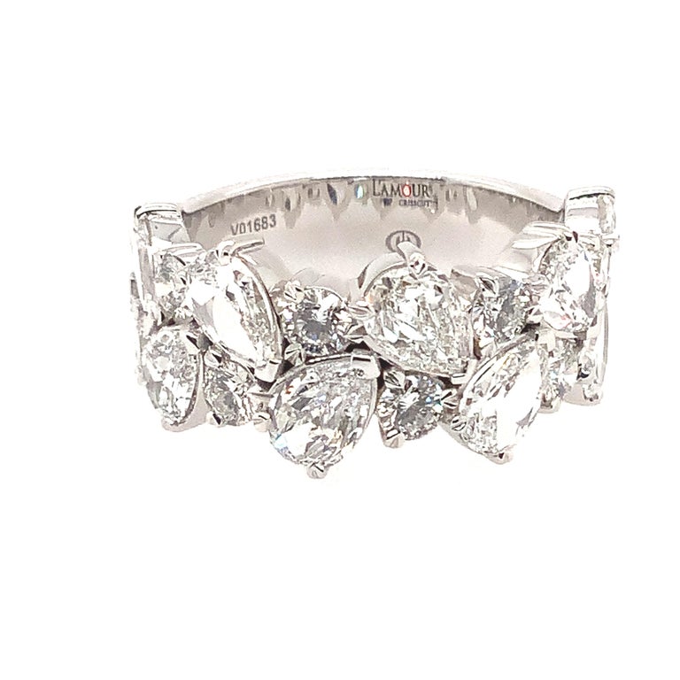 Christopher Designs L'amour Crisscut Pear Shape and Round Diamond Ring ...