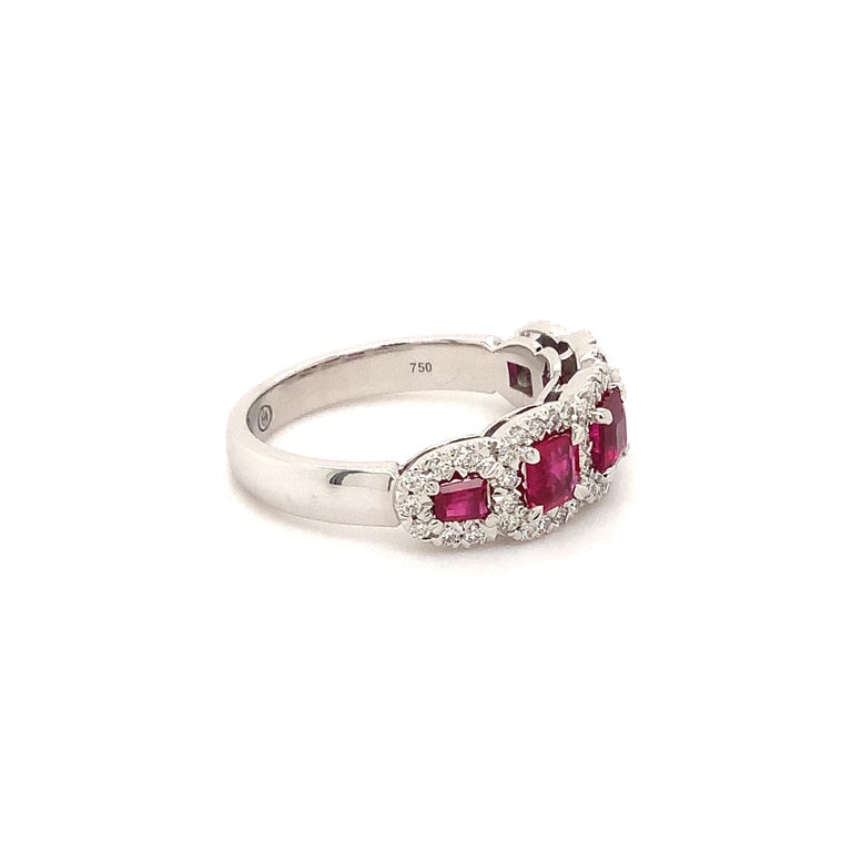 Christopher Designs Vivid Red Burmese Ruby Ring with Diamond Halo in ...