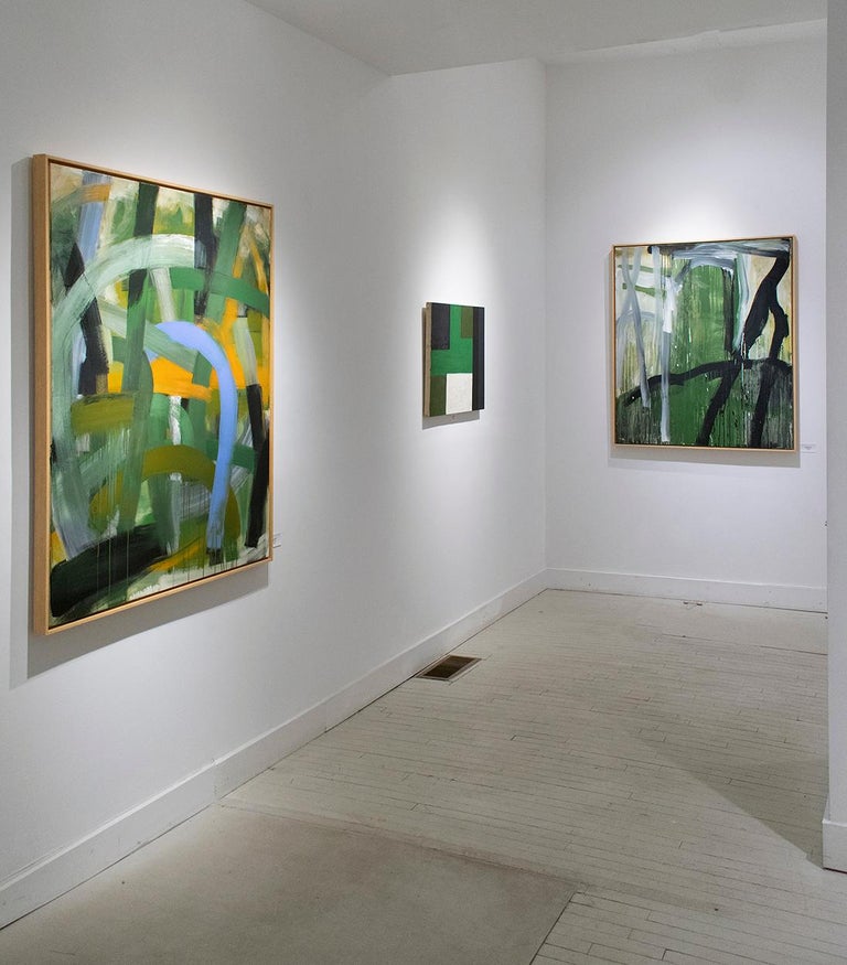 Christopher Engel - Green, Black, White (Abstract Geometric Painting in ...