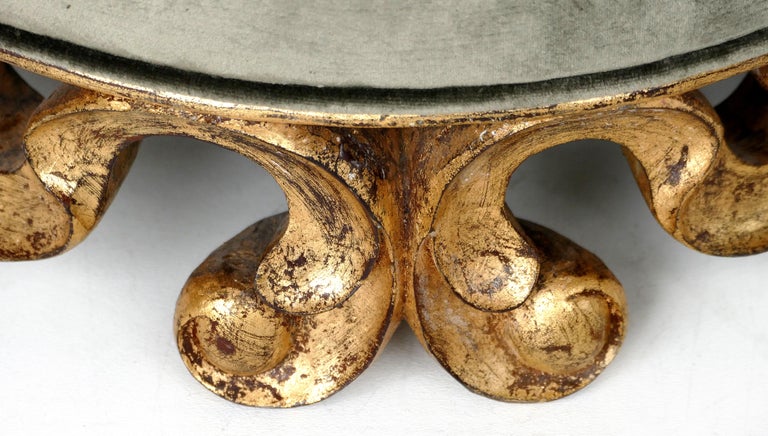 Christopher Guy Pouf Stool with Carved Giltwood Base For Sale at ...
