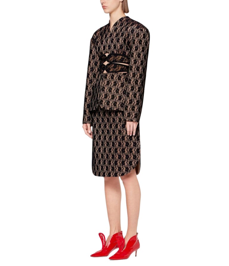 Christopher Kane Lace Bonded Satin Evening Jacket (Small US4) For Sale ...