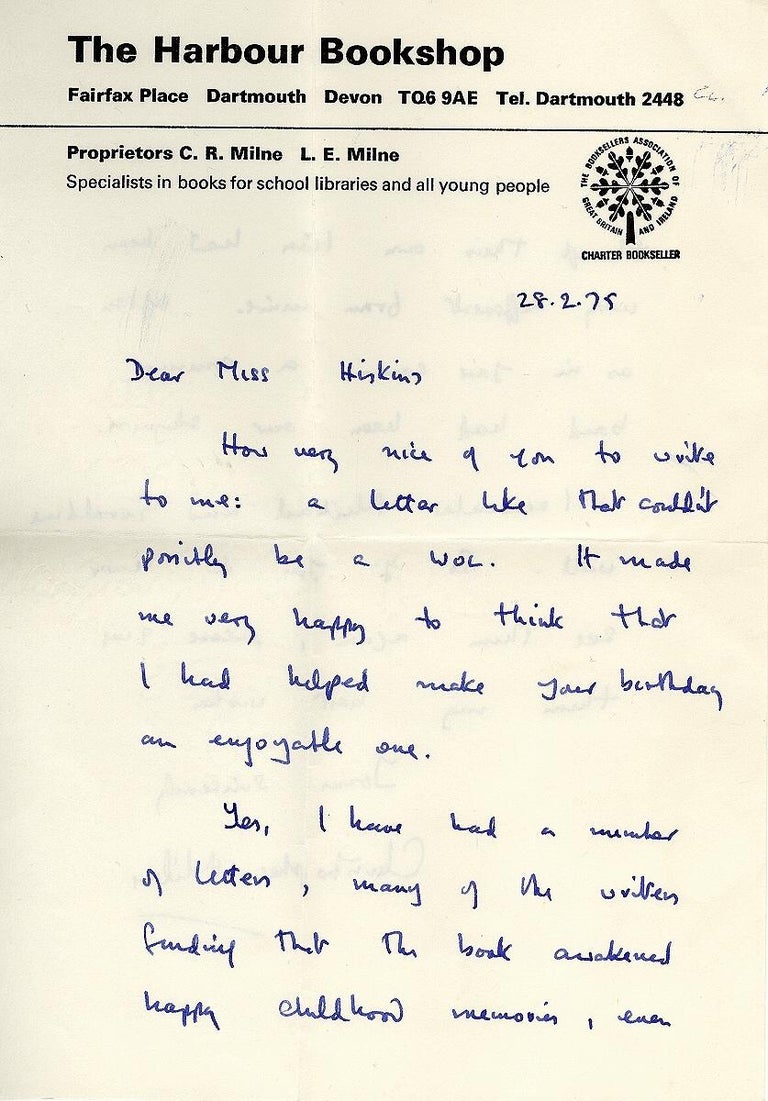 Christopher Milne. Enchanted Places, 1st Ed Inscribed by Milne and His ...