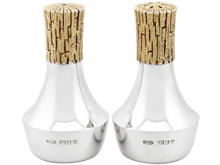 Christopher Nigel Lawrence 1981 Sterling Silver Salt and Pepper Pots ...
