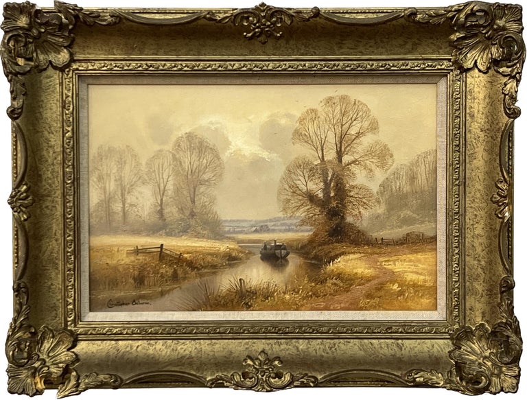 Christopher Osborne - Boat on the River in the English Countryside with ...