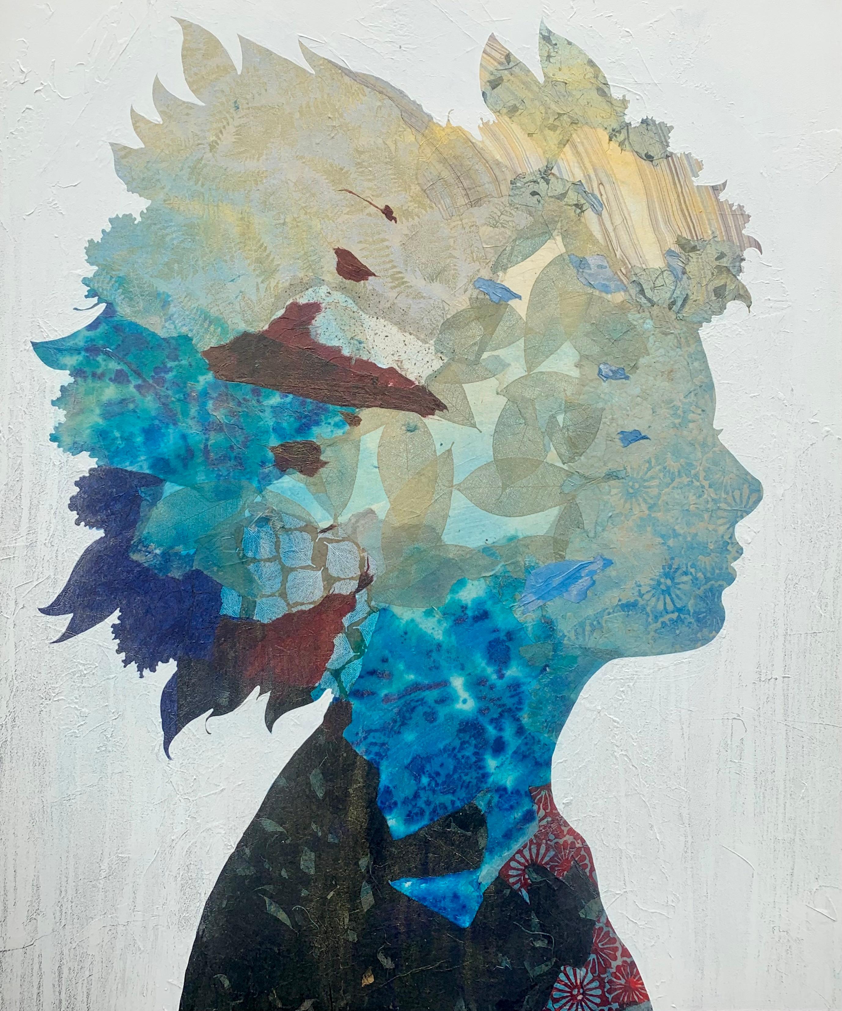 Christopher Peter - "Born to Bloom XVIII" Mixed media silhouetted ...