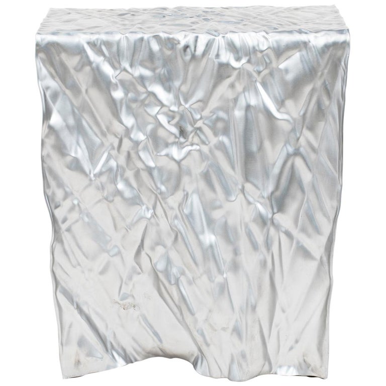 Christopher Prinz "Wrinkled Stool" in Stainless Steel (Raw) For Sale at ...