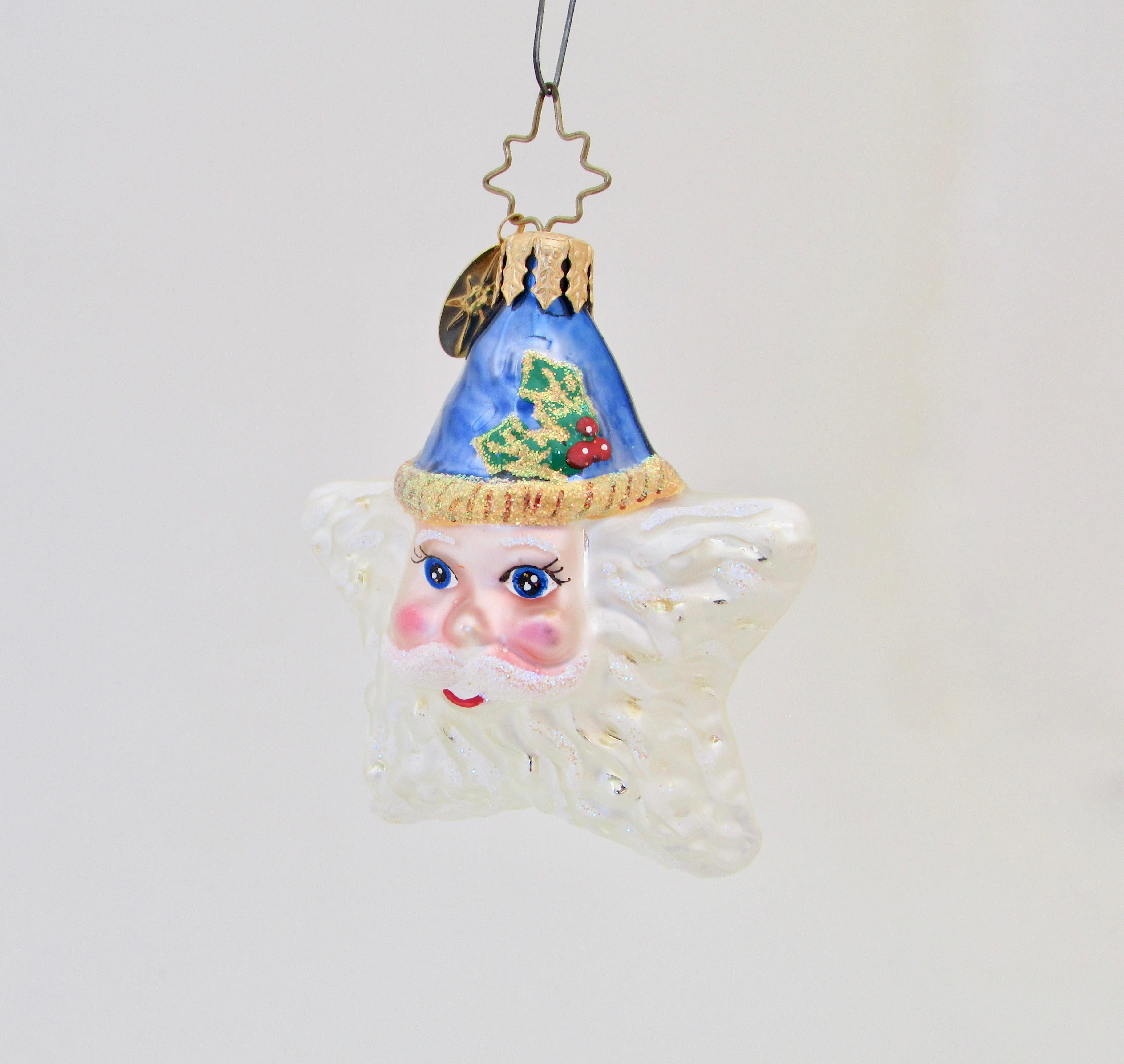 Christopher Radko Shine On Santa Blue Christmas Ornament For Sale at ...