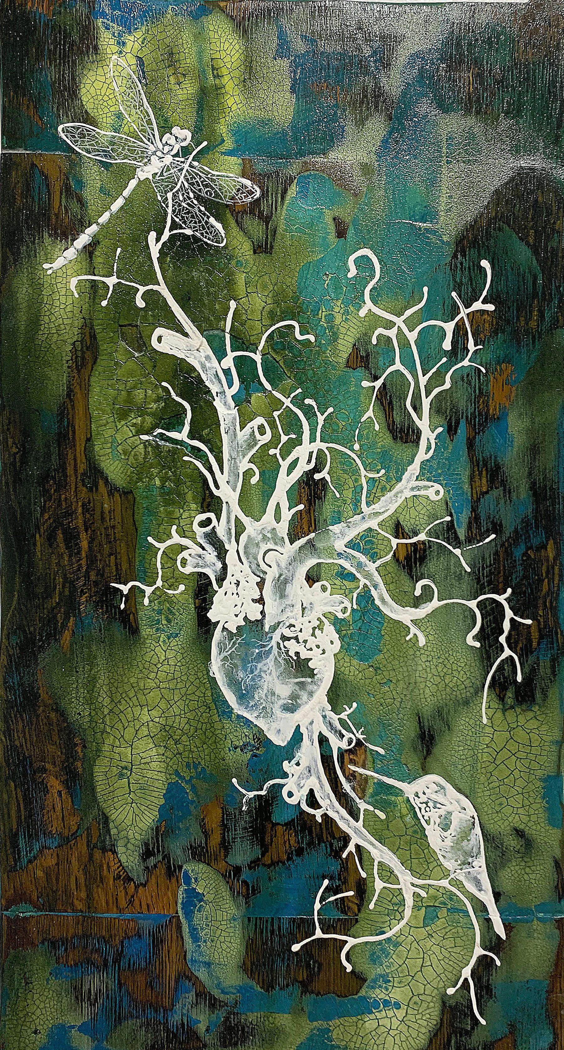 Christopher Reilly - Untitled, Encaustic Hummingbird Painting For Sale ...