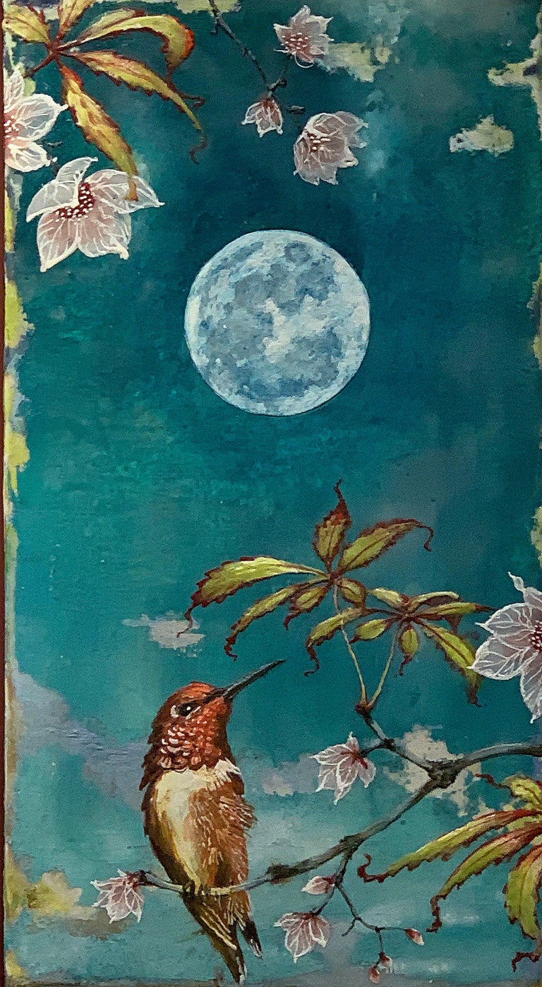 Christopher Reilly - Untitled, Encaustic Hummingbird Painting at 1stDibs