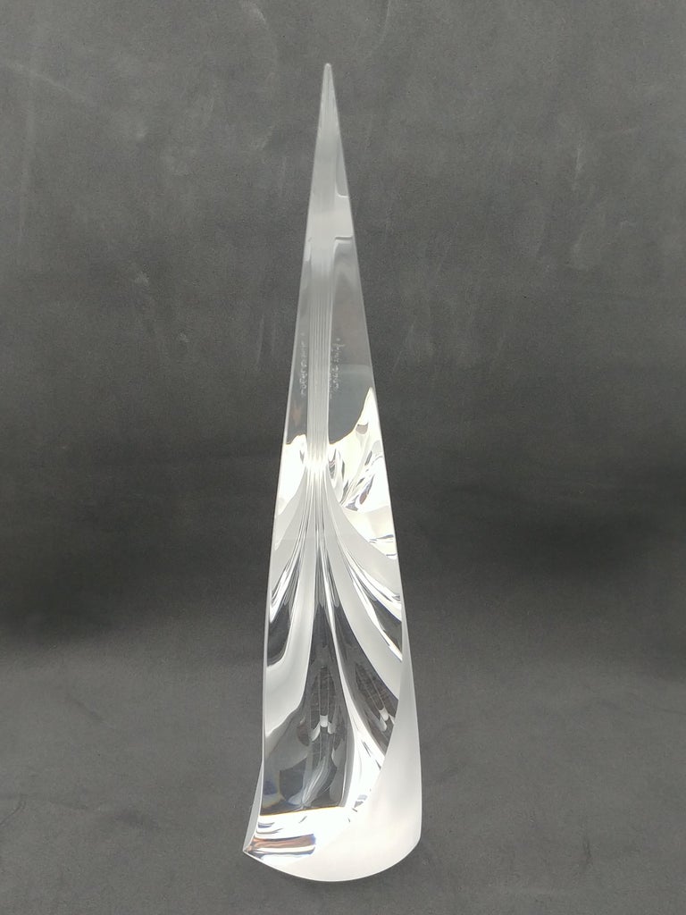 Christopher Ries, Abstract Glass Sculpture, "Falling Petals" Signed ...