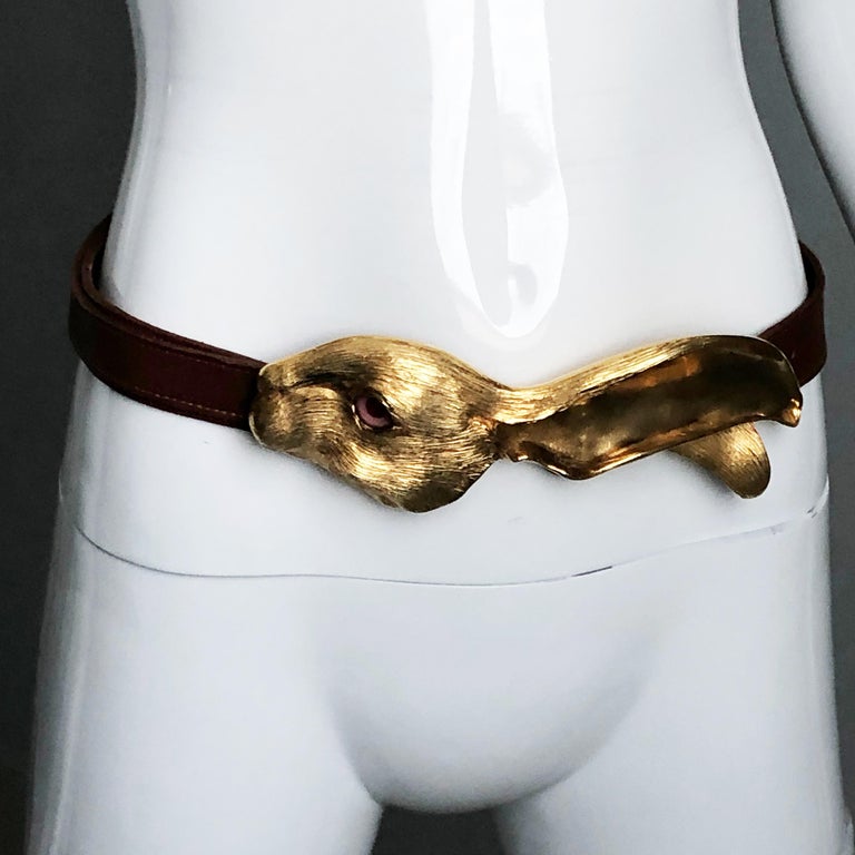 Christopher Ross Magnificent Rabbit Belt Buckle 24kt Gold Plate Vintage ...