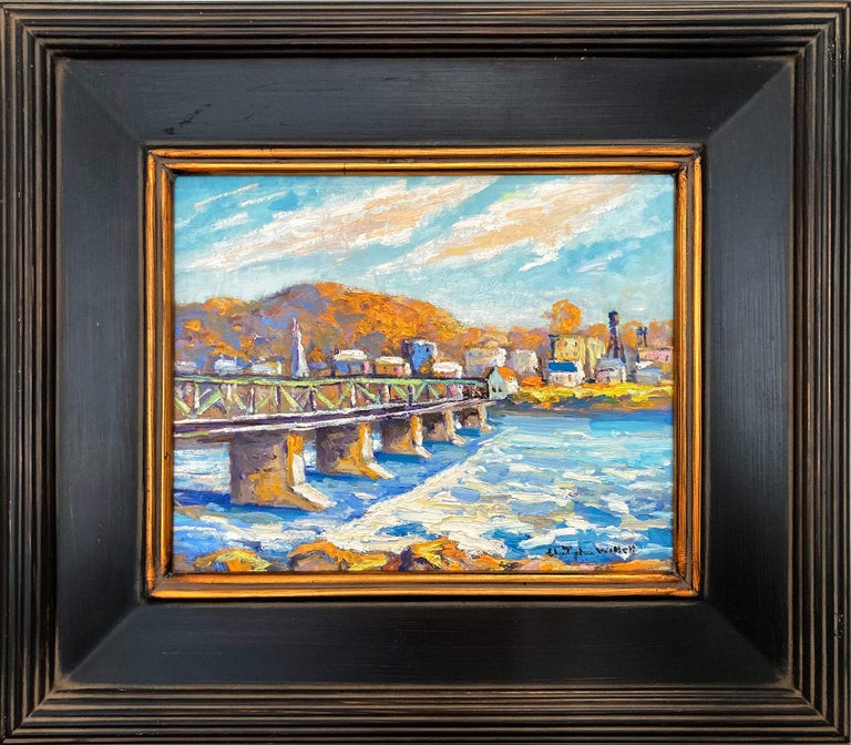 Christopher Willett - "View of New Hope" Pennsylvania Pastoral Autumnal ...