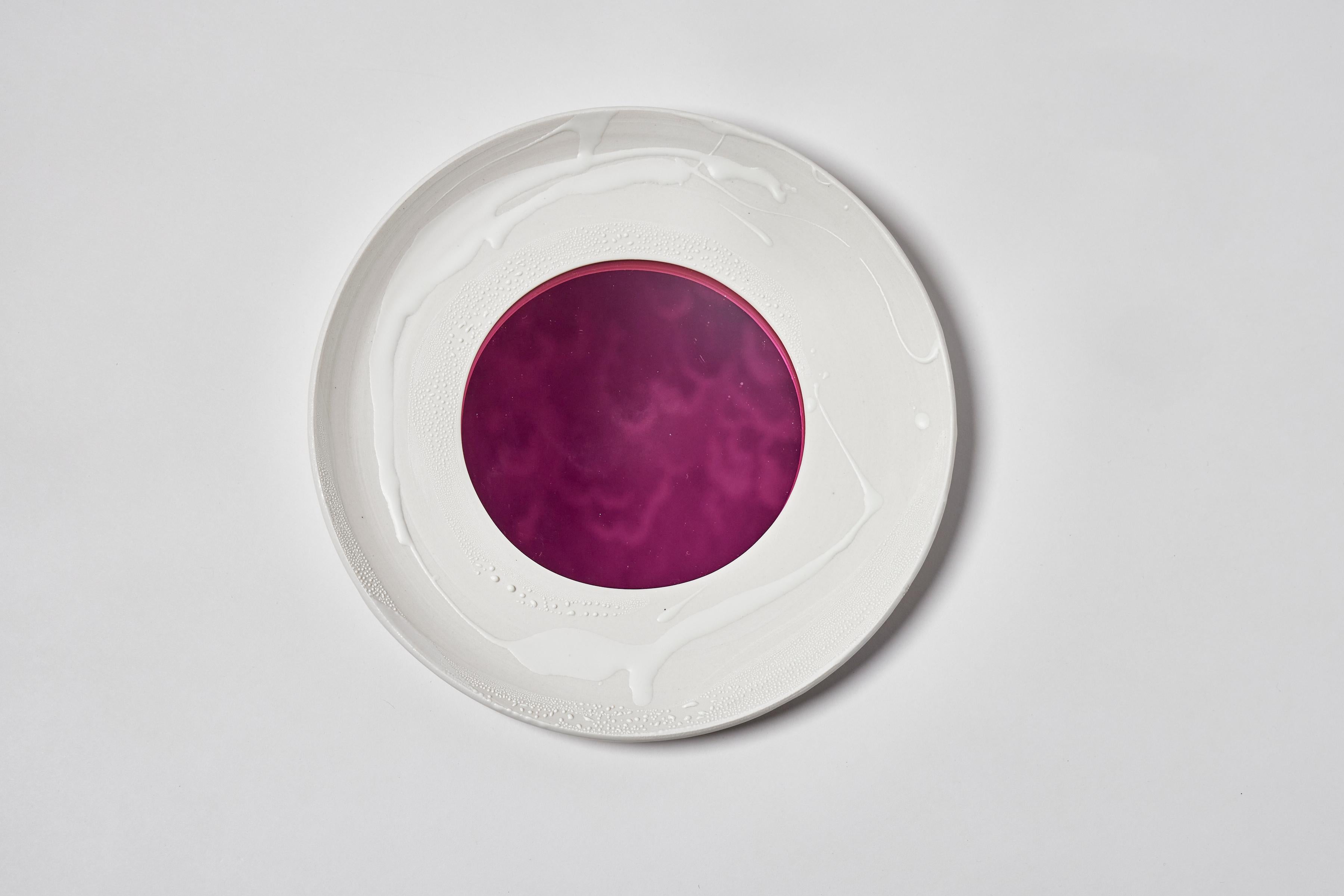 Chroma Pink Ceramic Wall Mirror by Erin Hupp For Sale at 1stDibs