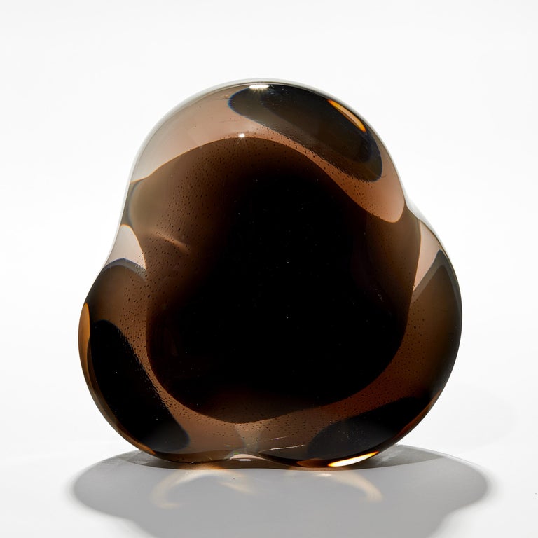 Chromatic Vug in Smokey Topaz and Grey, Glass Sculpture by Samantha ...