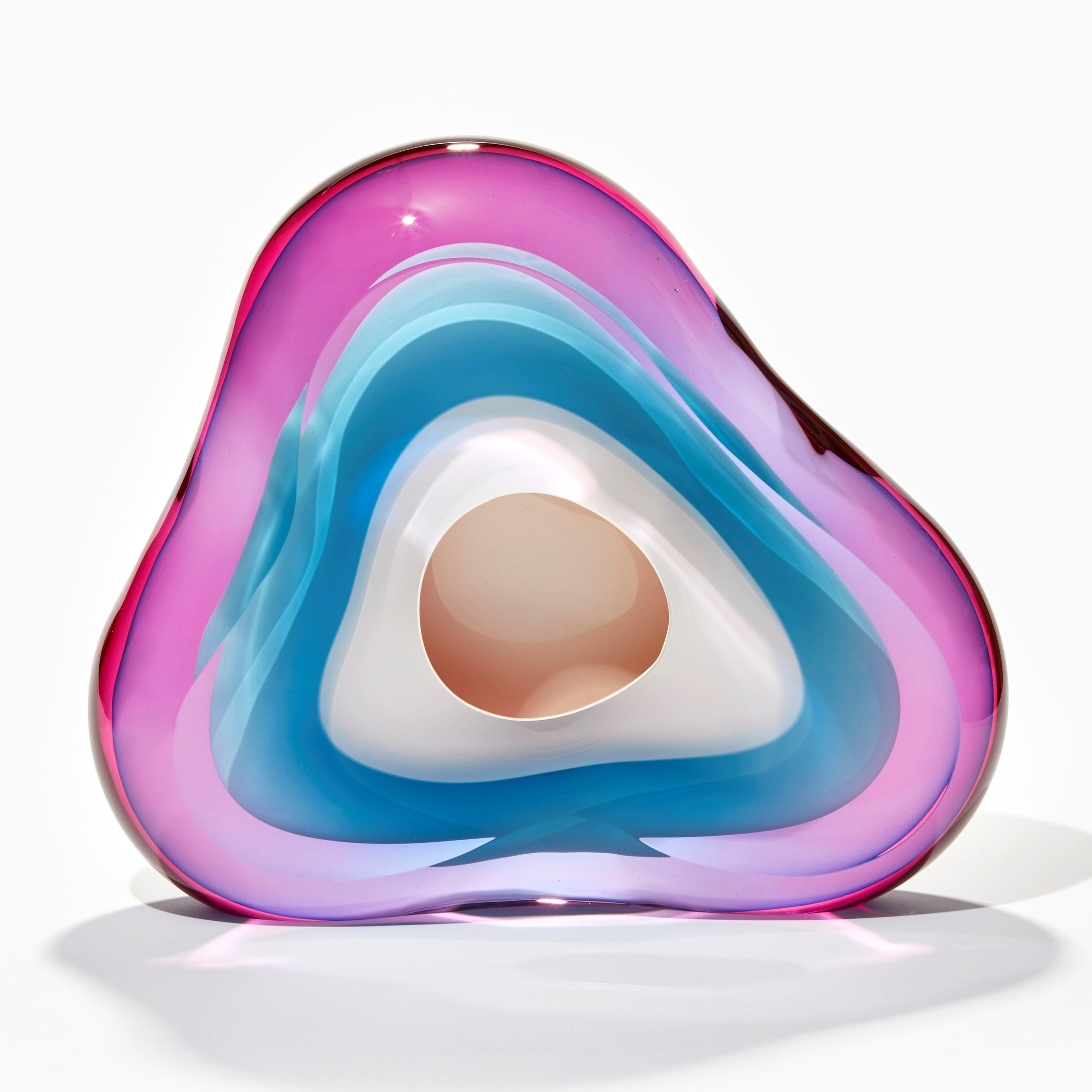 Chromatic Vug in Turquoise and Pink II, Geode Glass Artwork by Samantha ...