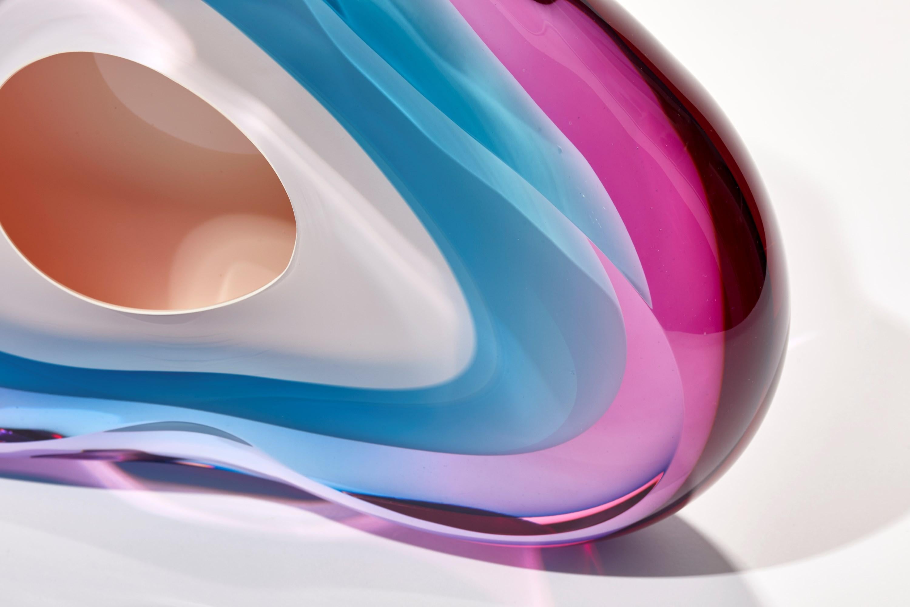 Chromatic Vug in Turquoise and Pink II, Geode Glass Artwork by Samantha ...