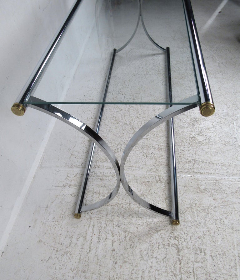 Chrome and Glass Console Table For Sale at 1stDibs | chrome console ...