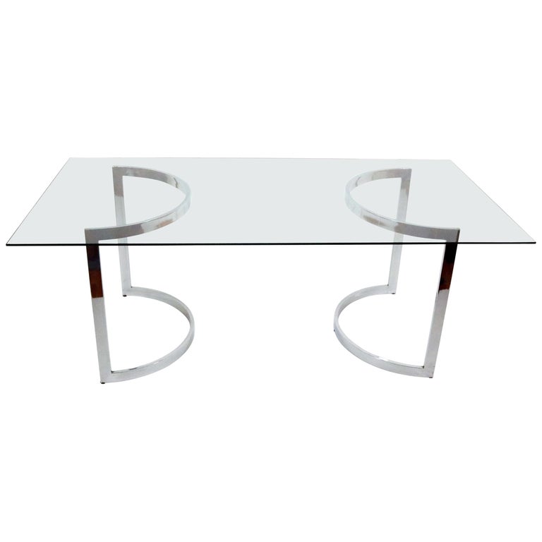 Chrome and Glass Dining Table by Cal-Style For Sale at 1stDibs | glass ...