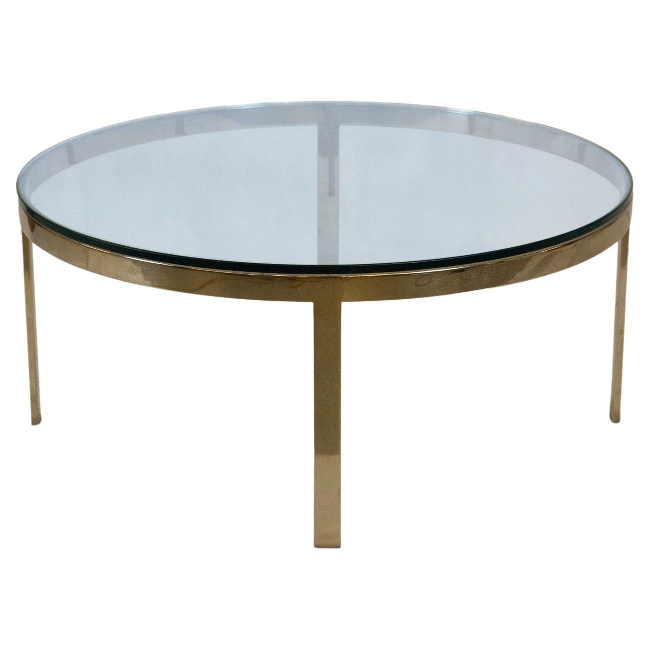 DIA Round Swivel Top Black Glass Coffee Table at 1stDibs