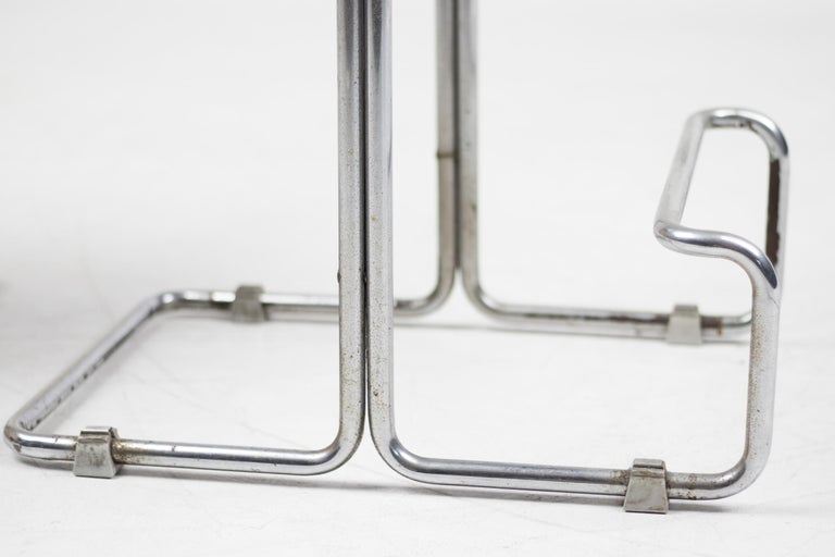 Chrome and Leather Bar Stool at 1stDibs