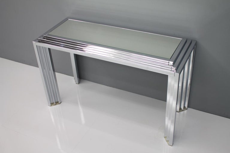 Chrome Free Standing Console Table, France, 1970s For Sale at 1stDibs