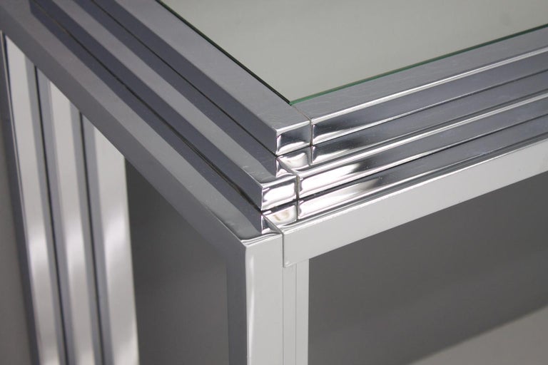 Chrome Free Standing Console Table, France, 1970s For Sale at 1stDibs