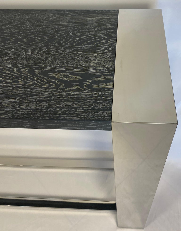 Chrome and Painted Wood Console Table or Sofa Table For Sale at 1stDibs