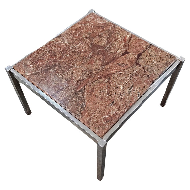 Chrome and Persa Granite Coffee Table, Florence Knoll Style, Italy ...
