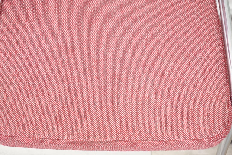 Chrome and Pink Tweed Fabric Chair at 1stDibs